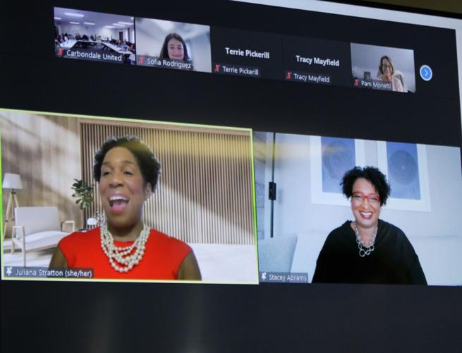 Pizza and Politics: Stacey Abrams, Juliana Stratton speak virtually with local communities ...
