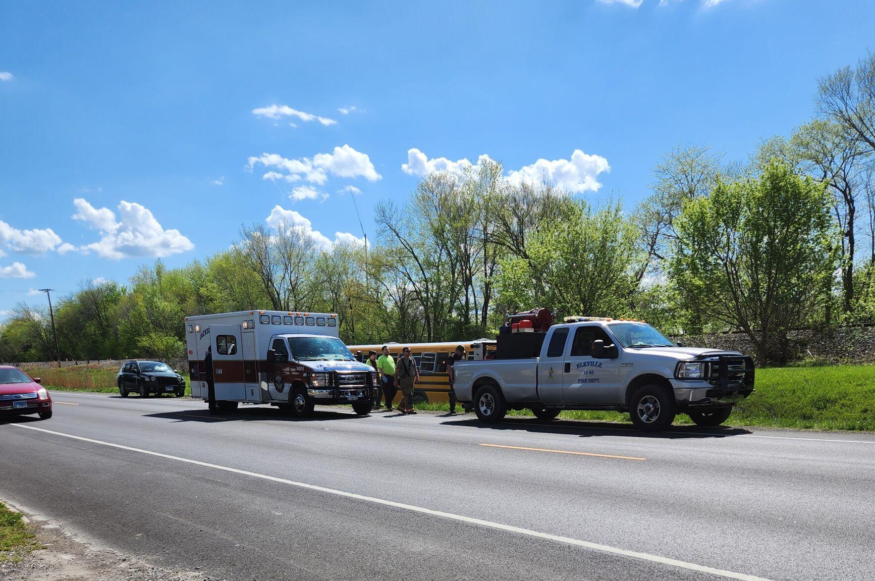 School bus ends up in ditch taking children home from school in ...