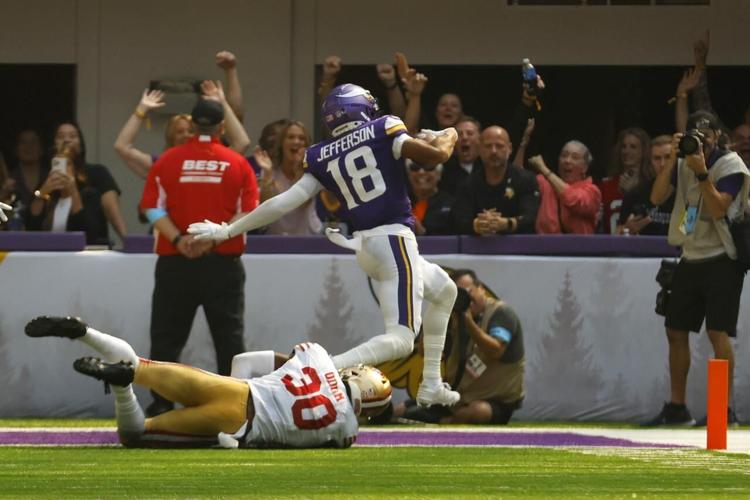 Vikings enjoy 97-yard Darnold-to-Jefferson TD pass for early spark in win vs. 49ers