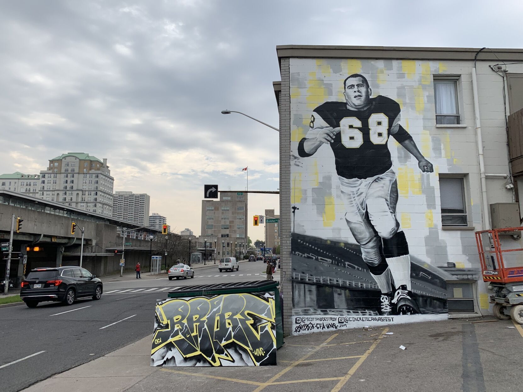 Mural of Hamilton legend Angelo Mosca defaced by graffiti