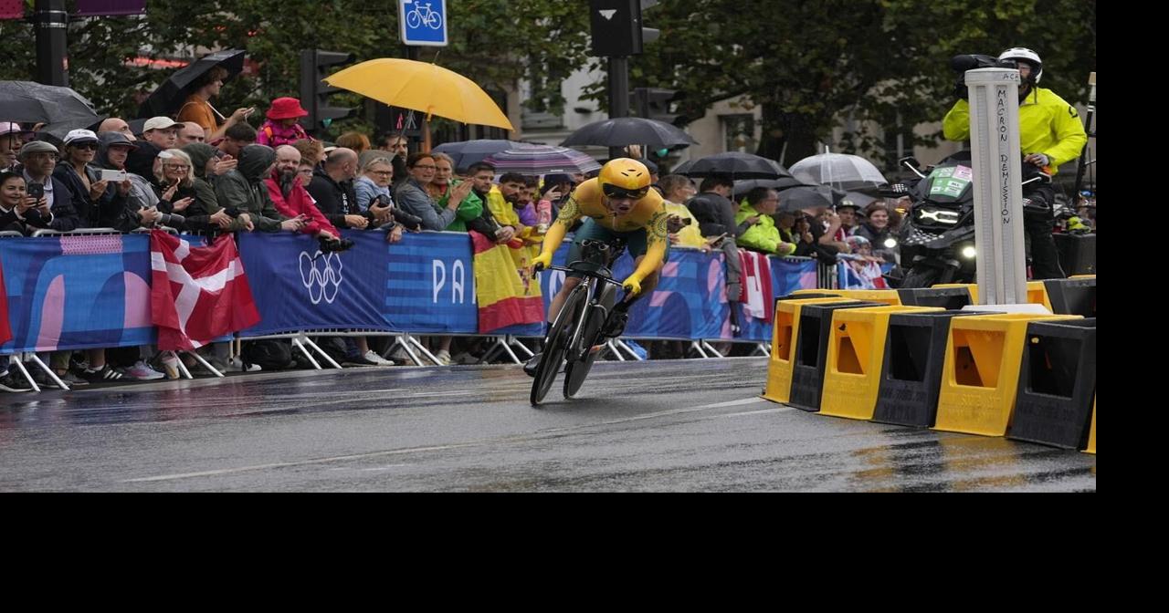 Grace Brown of Australia wins the Olympic time trial over the rainy ...