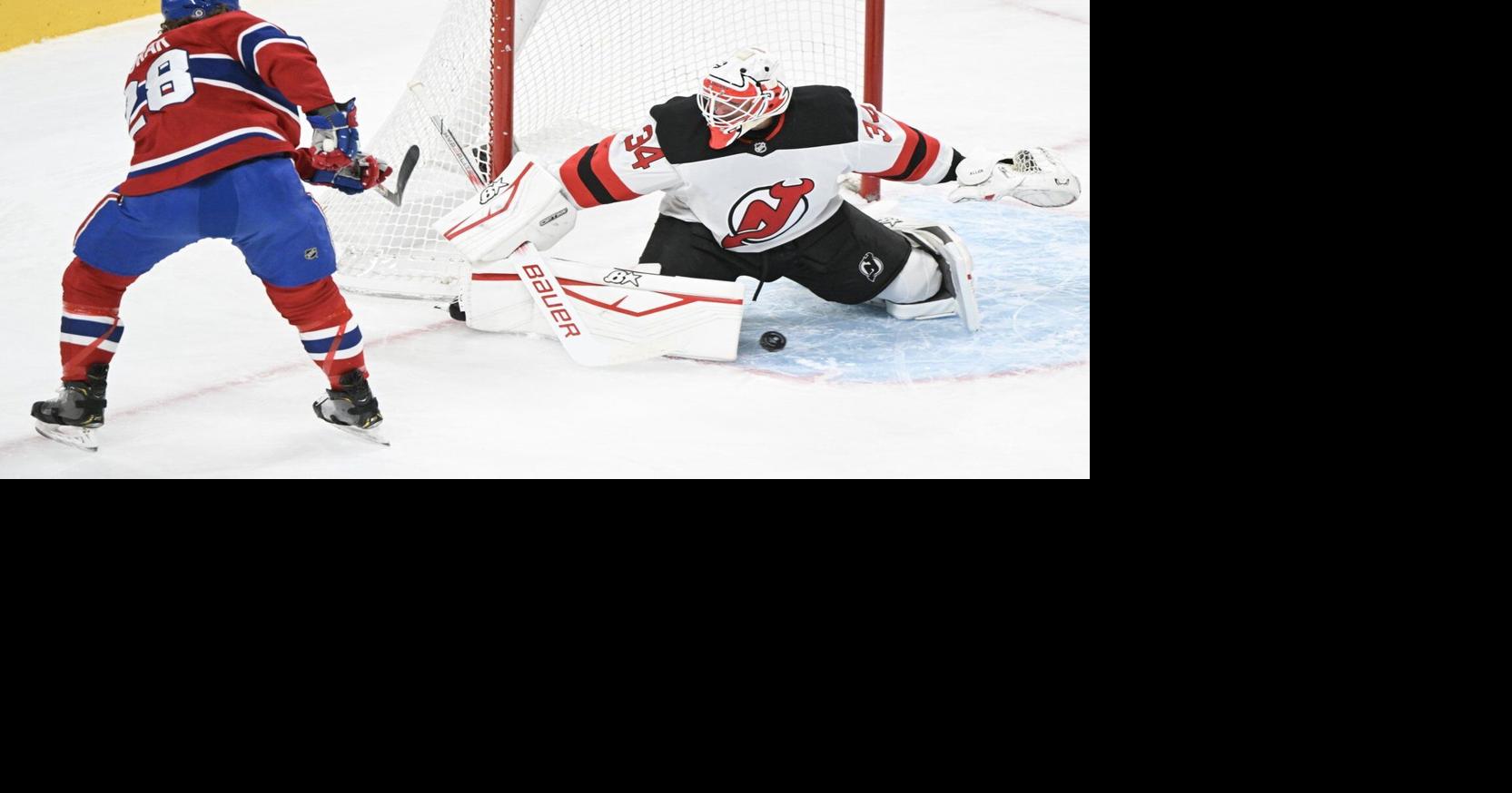 Jake Allen posts 34-save shutout, Devils blank slumping Canadiens 4-0
