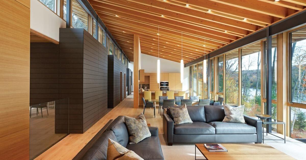 Haliburton Lake home turns waterfront home design on its side