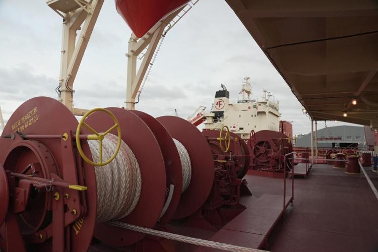 Ship arrives in namesake port after maiden voyage from Japan