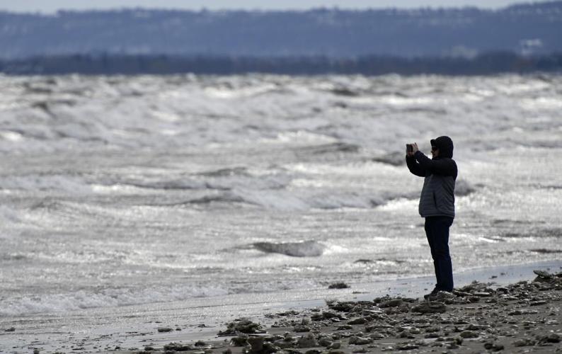 Surfing the pounding Lake Ontario waves