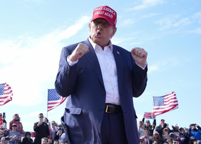 Trump ramps up dark rhetoric in Ohio stump speech for Senate candidate ...