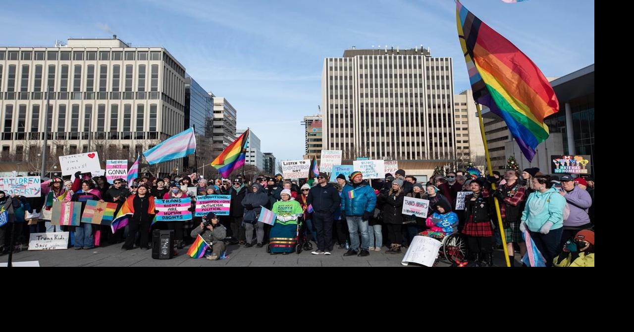 Opponents of Alberta's proposals for transgender youth protest in ...