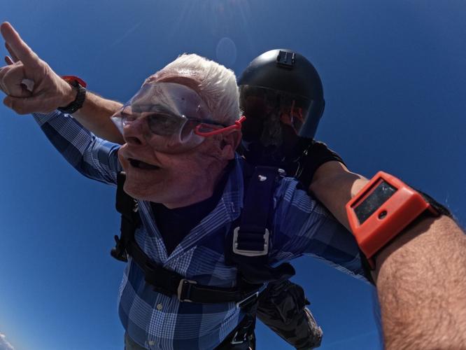 Skydiving senior celebrates 90th birthday in the air