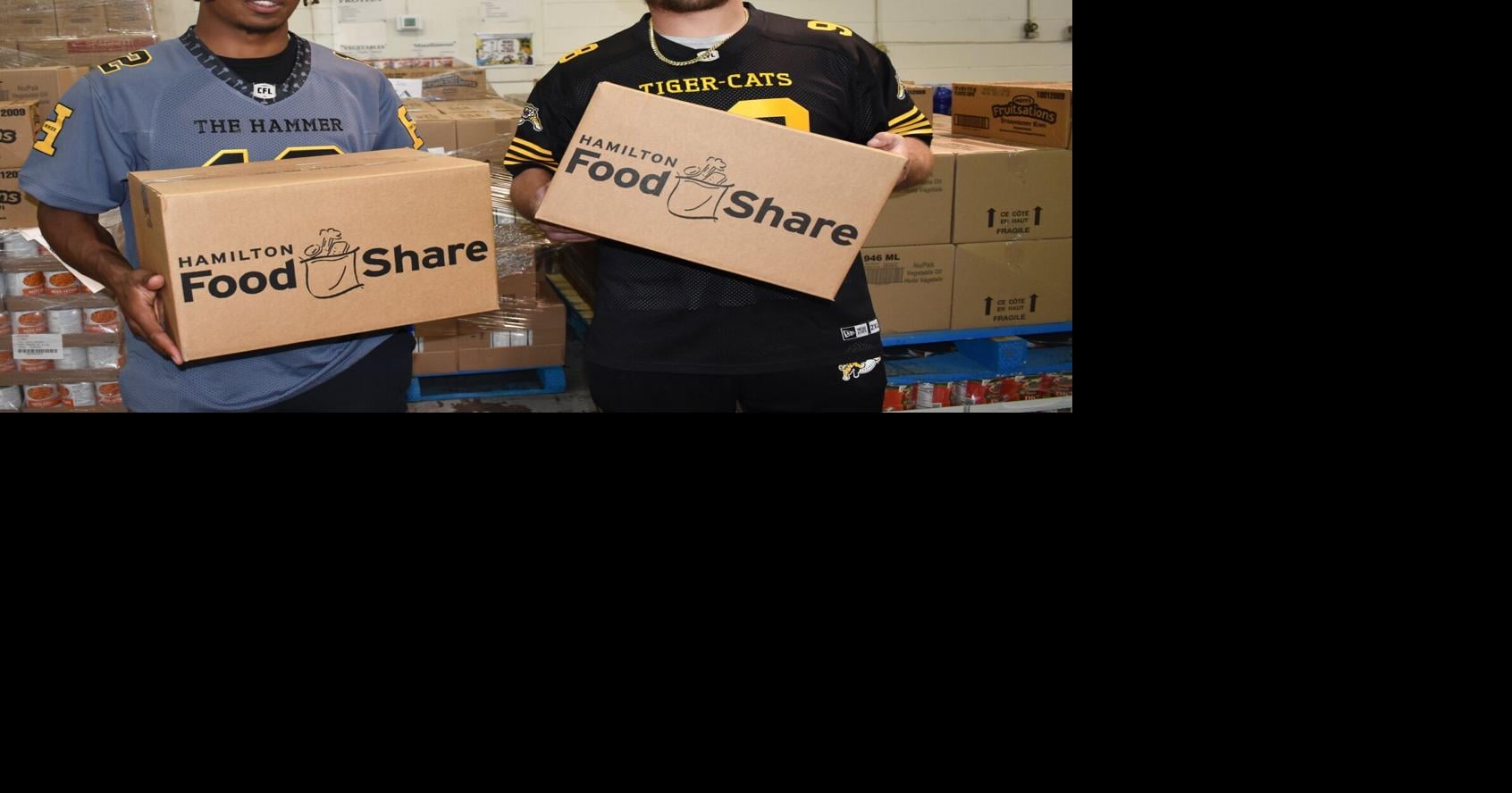 Tiger-Cats players visit Hamilton Food Share in Stoney Creek