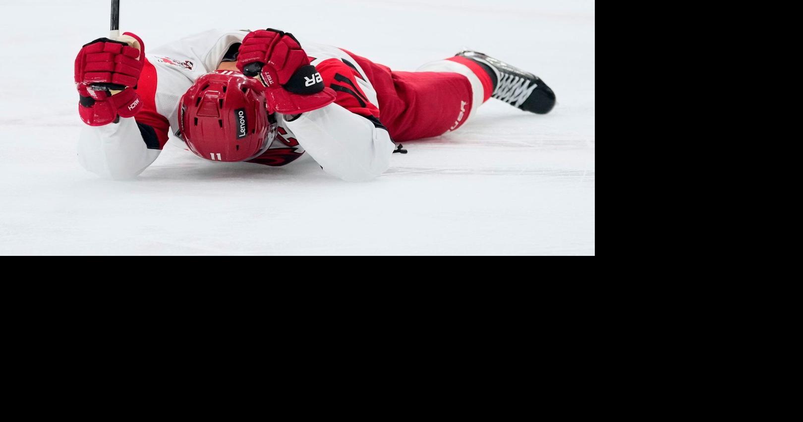 Staal's acrobatic backhand shot gives Hurricanes win over Golden ...