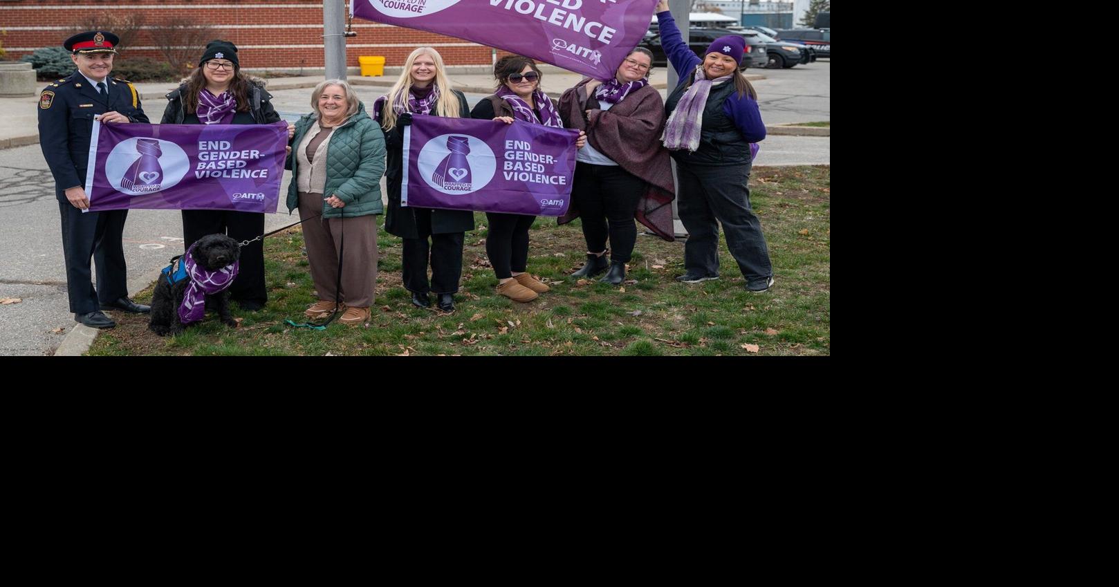 Wrapped in Courage flags raised in Brantford-Brant