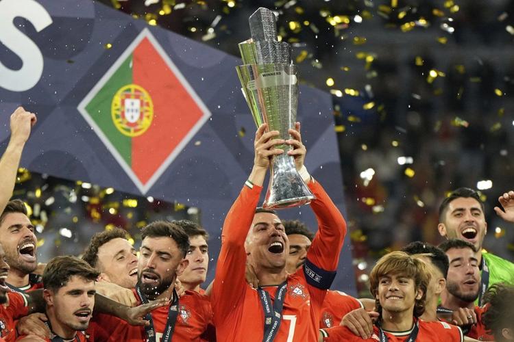 Cristiano Ronaldo sheds tears of joy after Portugal's Nations League ...