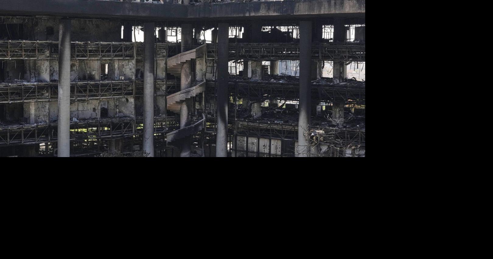 Photos of the aftermath of an Israeli strike on the headquarters of ...