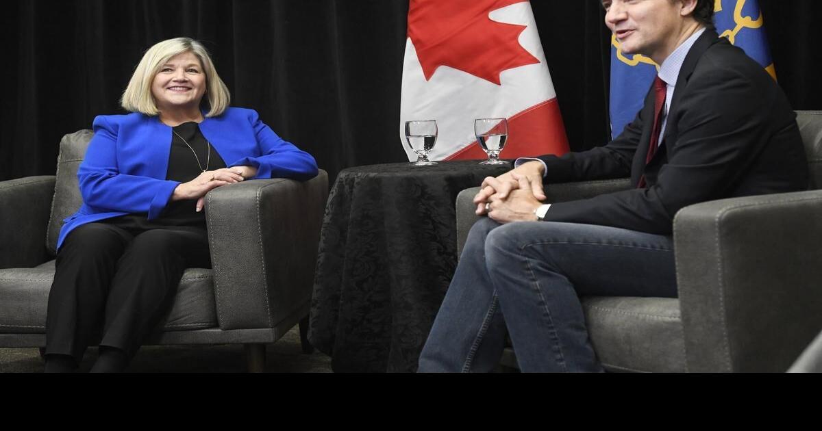 Hamilton Mayor Andrea Horwath gets some face time with Justin Trudeau