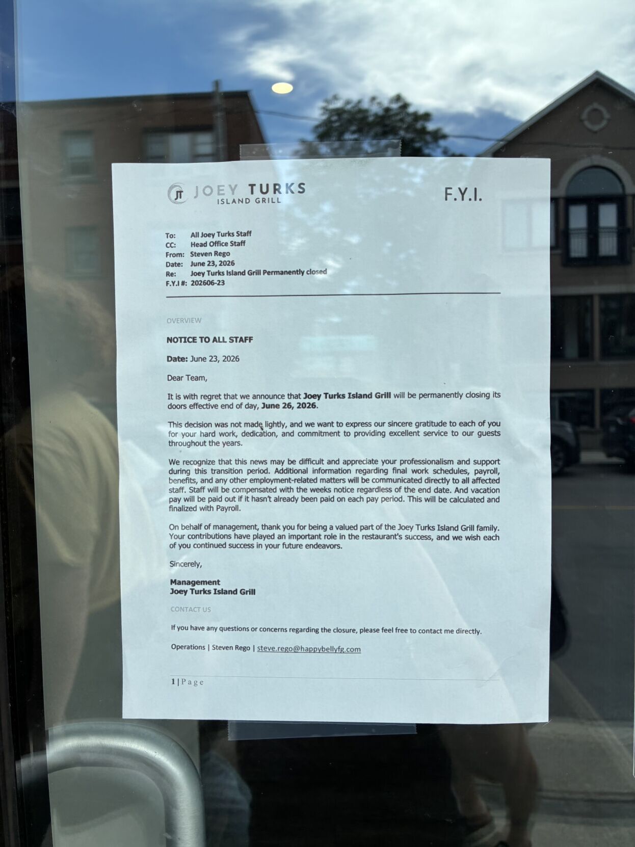 Joey Turks Island Grill closing Hamilton restaurant
