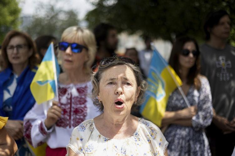 Photos show Europeans marking Ukraine’s Independence Day