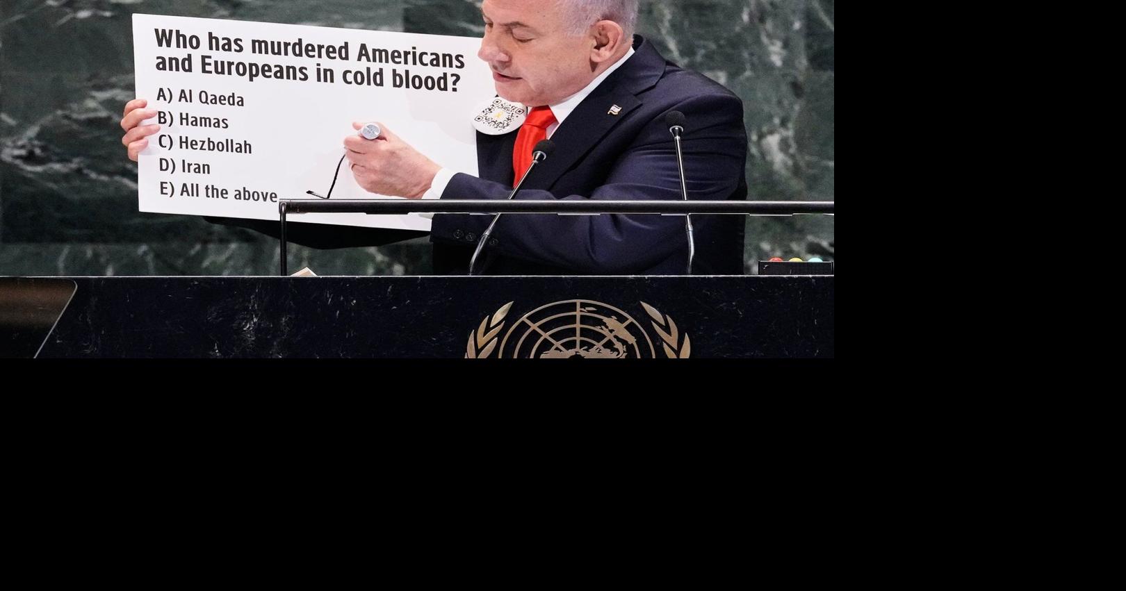 Always a showman, Netanyahu again turns to props and visual aids as he ...