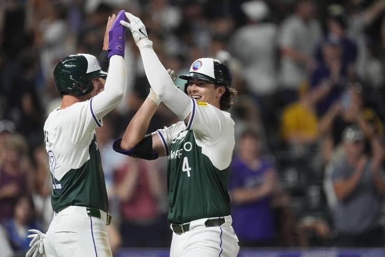 Hunter Goodman has 2 homers, 4 hits and 5 RBIs in Rockies' 16-4 rout of ...