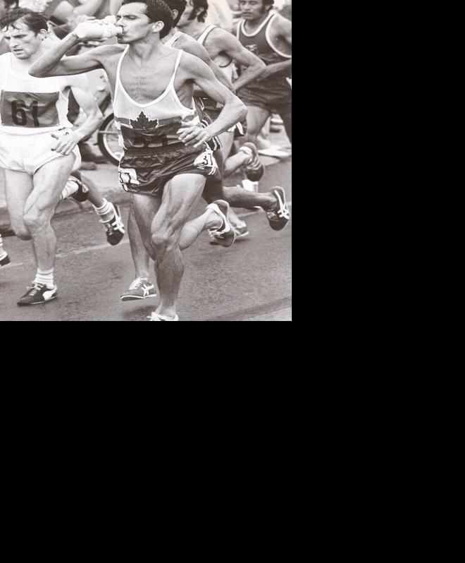 Winner of the Boston Marathon, legendary Canadian runner Jerome Drayton ...
