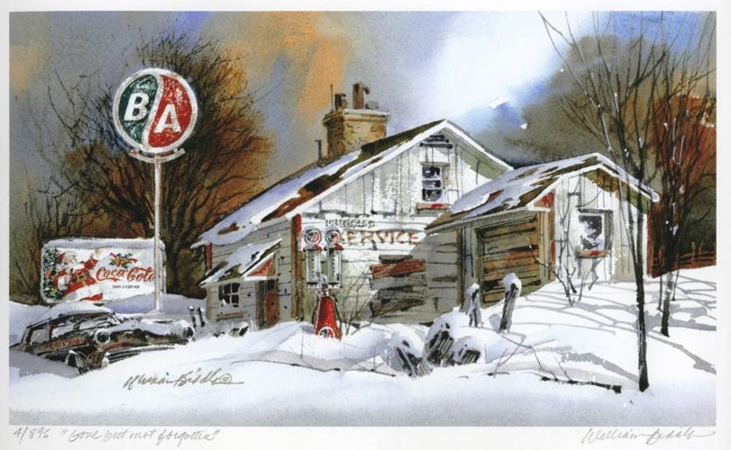 Bill Biddle known for paintings of old houses and buildings