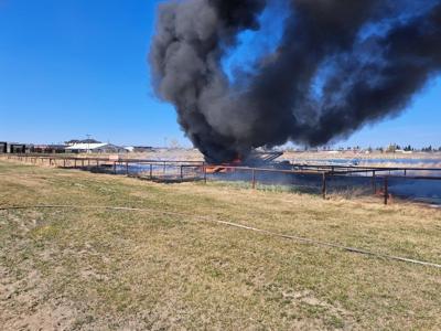 Welding spark ignites afternoon blaze behind Cold Lake Ag Society