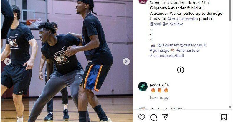 Shai Gilgeous-Alexander practices with McMaster Marauders