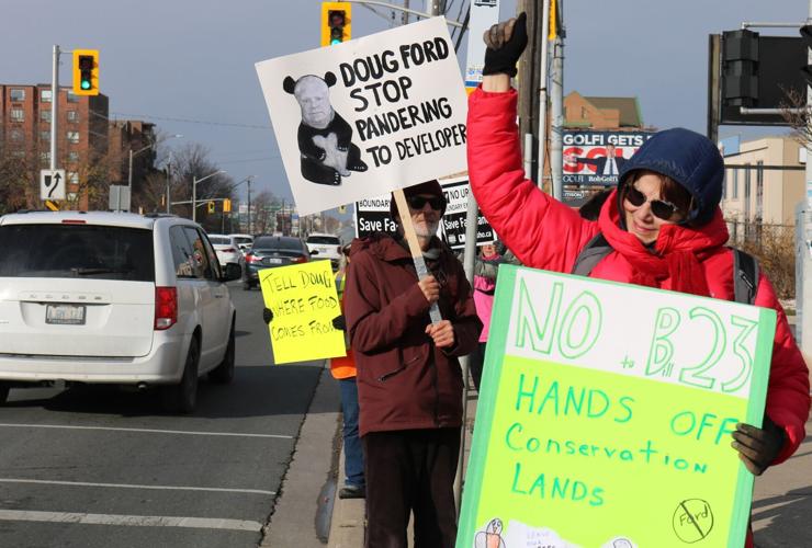 Stoney Creek protest rallies for farms, Greenbelt and wetlands