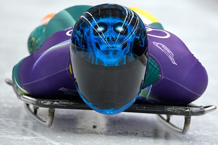 Faces of fearlessness: Skeleton helmets at the Milan Cortina Winter ...