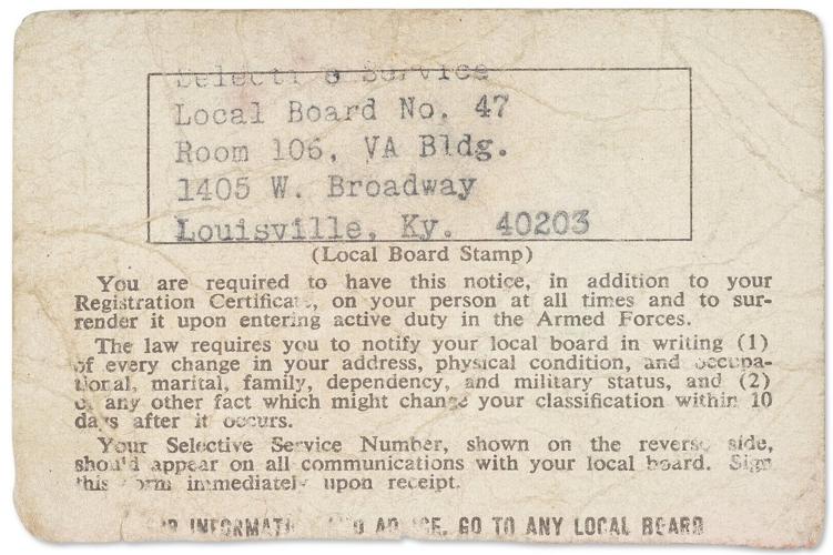 Muhammad Ali's unsigned draft card, a piece of Vietnam-era history ...