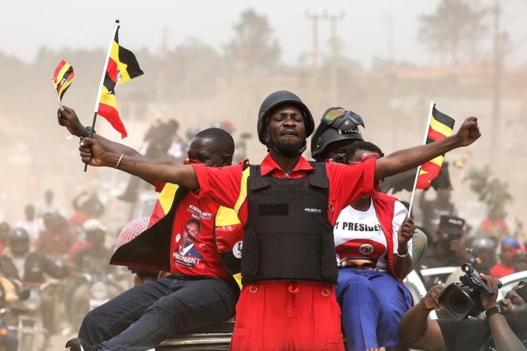 Photos show voters going to the polls in Uganda's presidential election