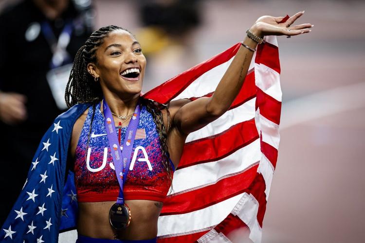 Long jumper Tara Davis-Woodhall explains tears during national anthem ...