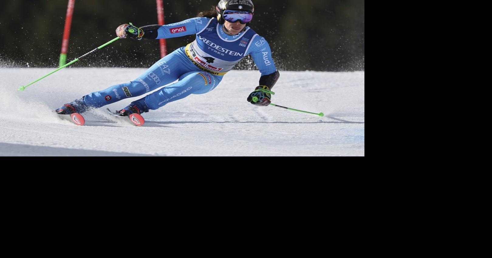 Italian skier Brignone wins the GS at worlds as defending champ ...