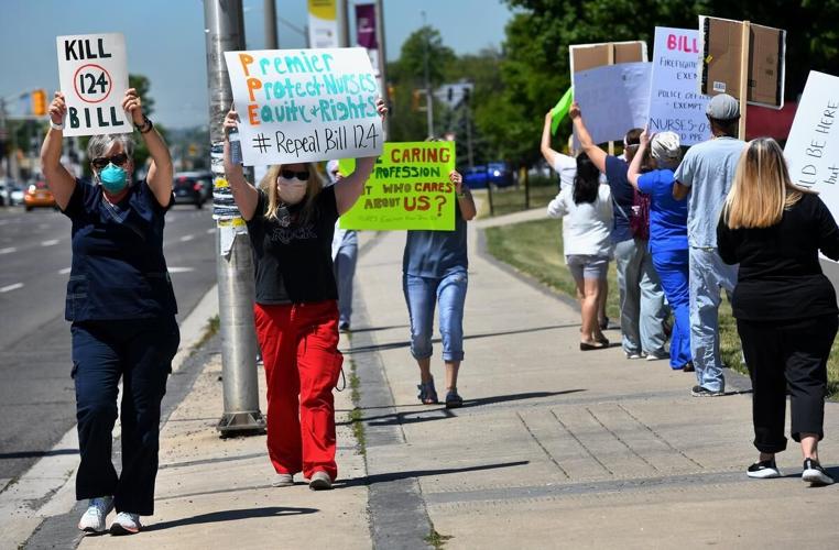 Hamilton nurses protest Wednesday against Bill 124