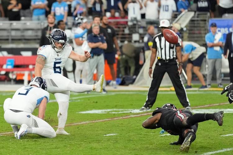 Titans kicker Joey Slye out with calf injury after making winning field ...
