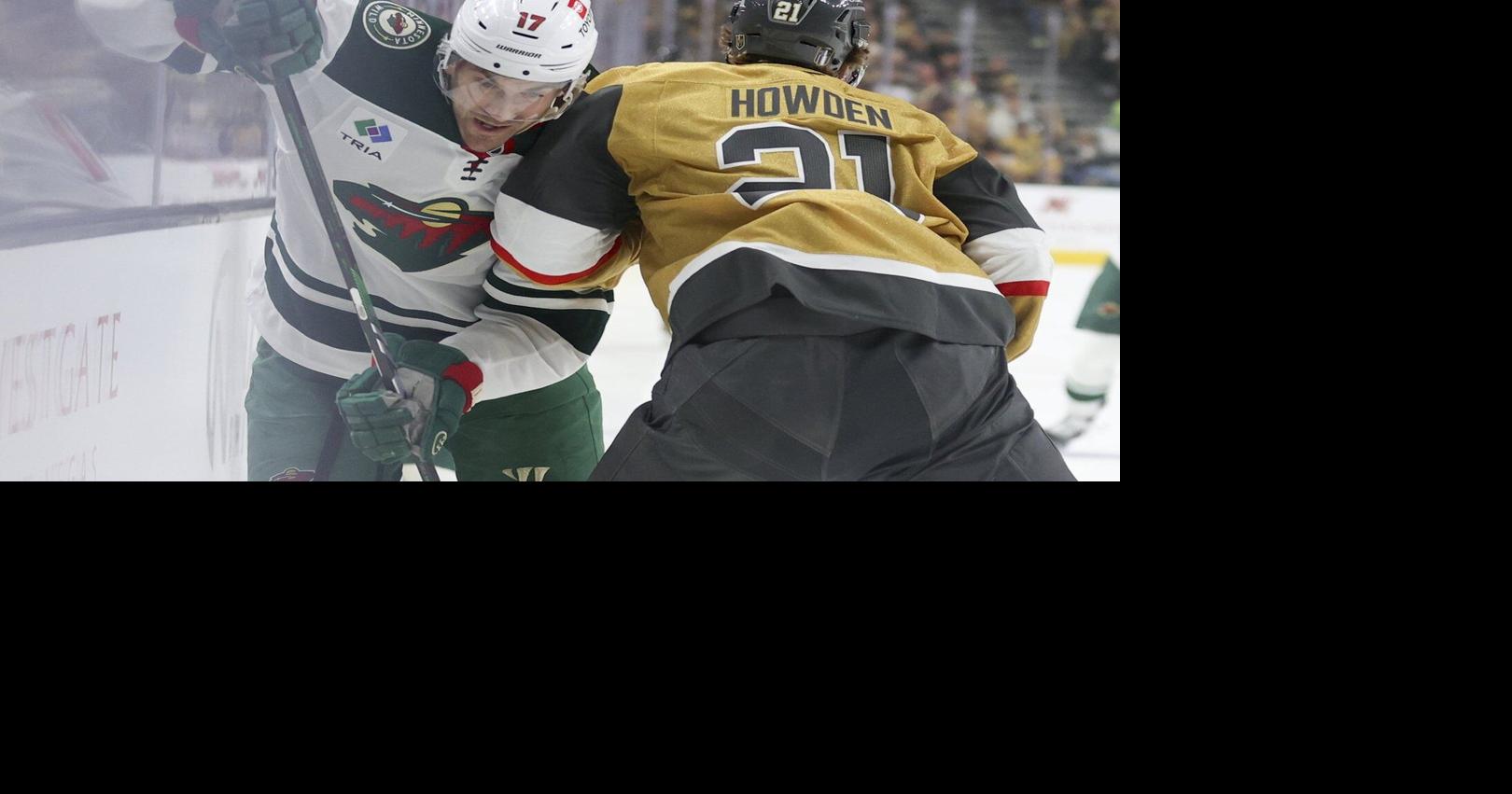 Howden scores twice and Golden Knights beat Wild 4-2 in Game 1