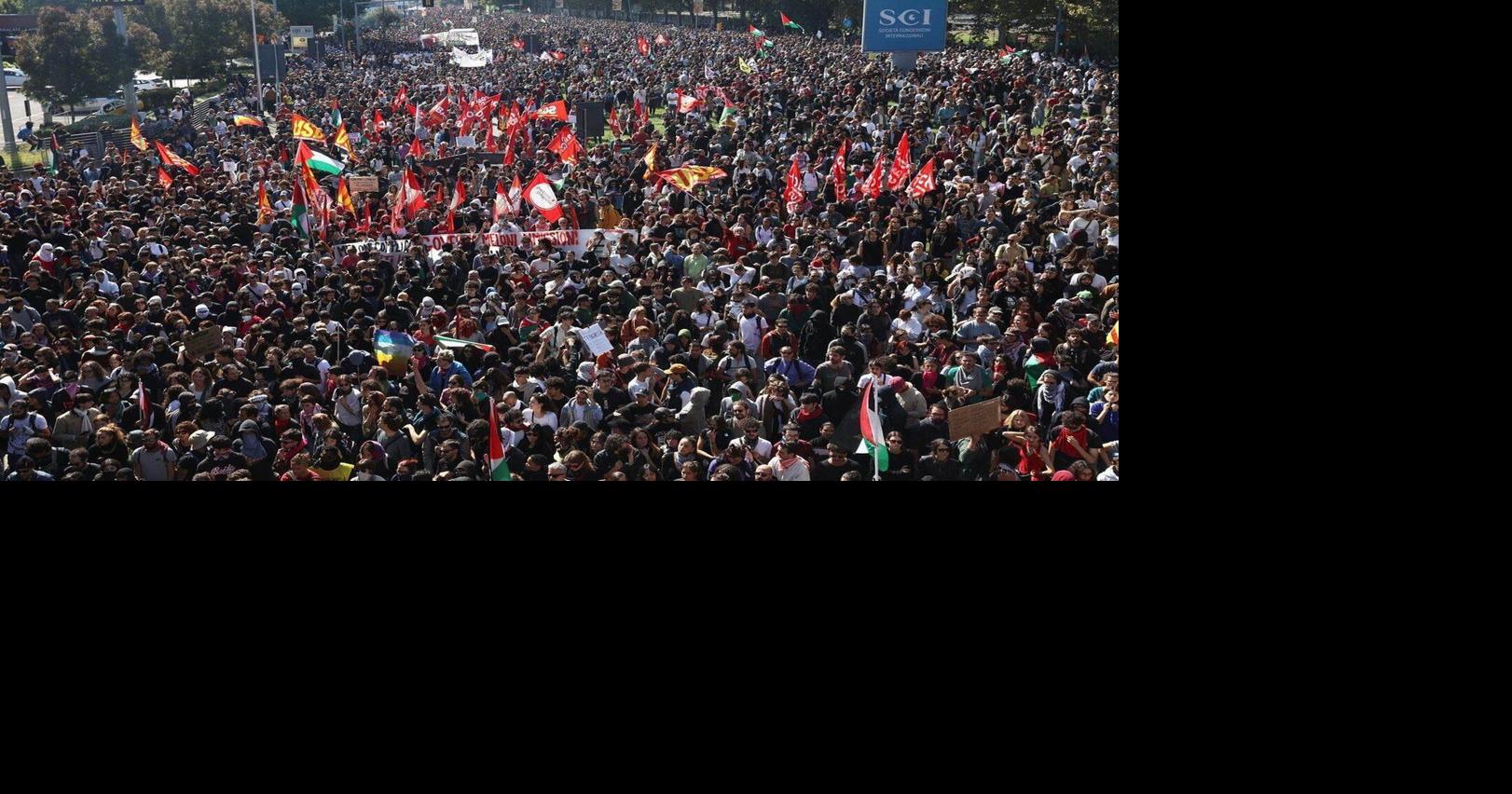 2 million rally in Italy for Gaza as general strike halts key services