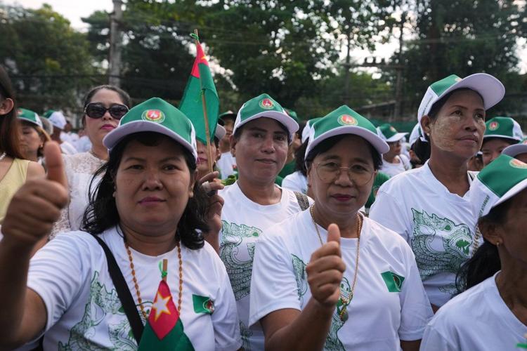 A military-backed party in Myanmar holds rallies as campaigning begins ...