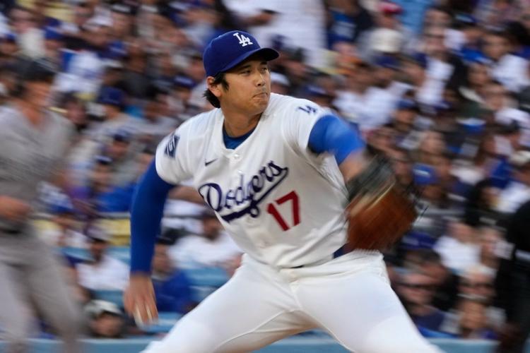 Ohtani sparks Dodgers with a leadoff homer, leads 7 hitless innings in ...