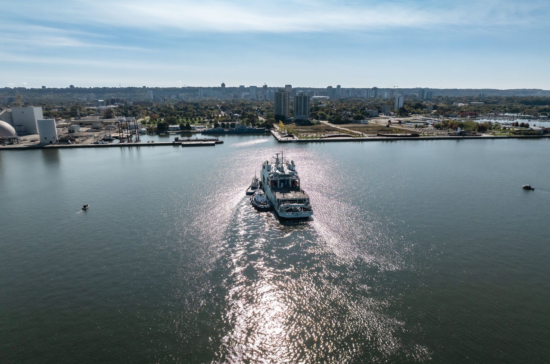 HMCS Harry DeWolf arrives in Hamilton