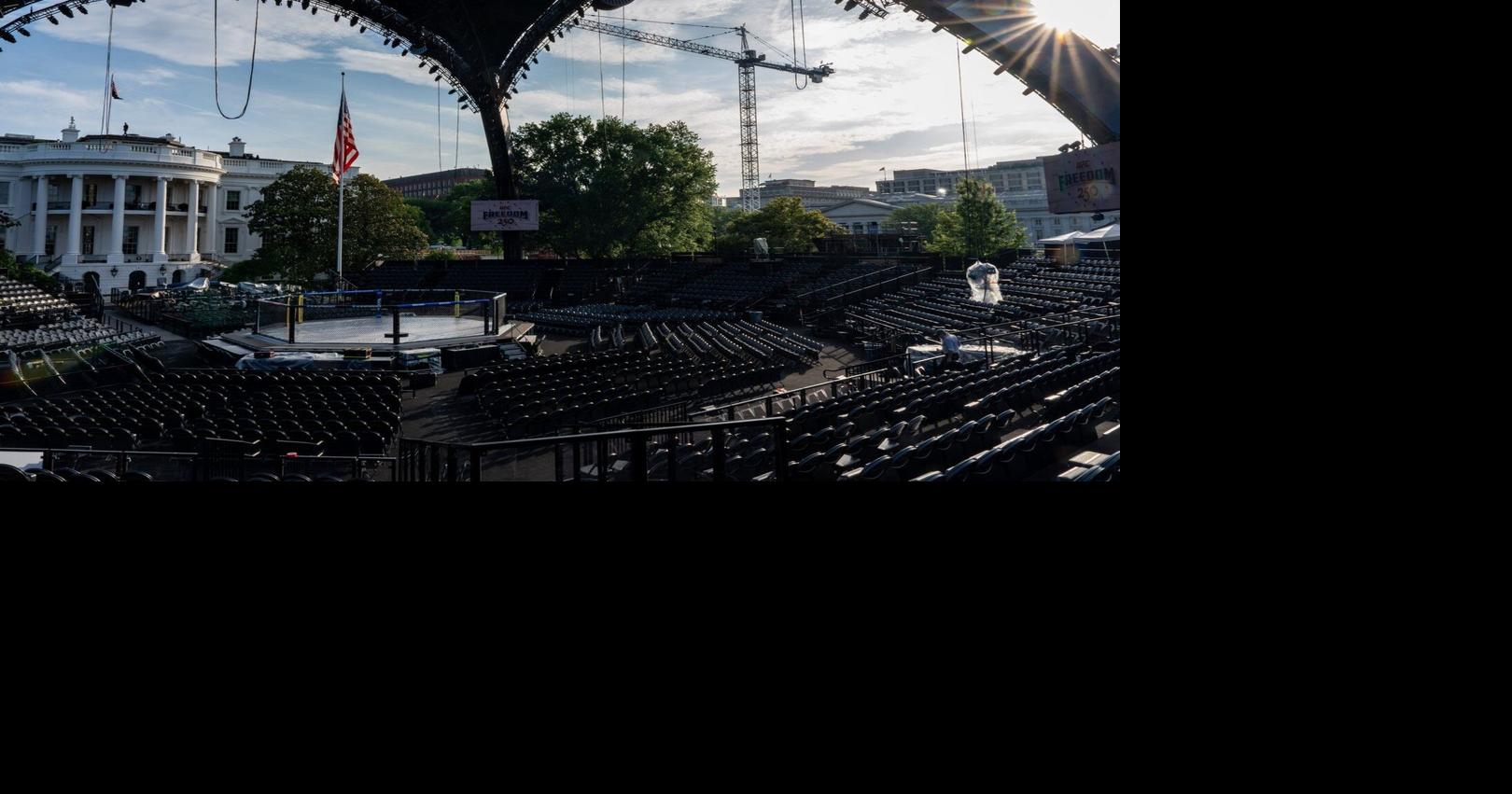 Lights! Camera! Cage match! The White House lawn's Octagon is ready for ...