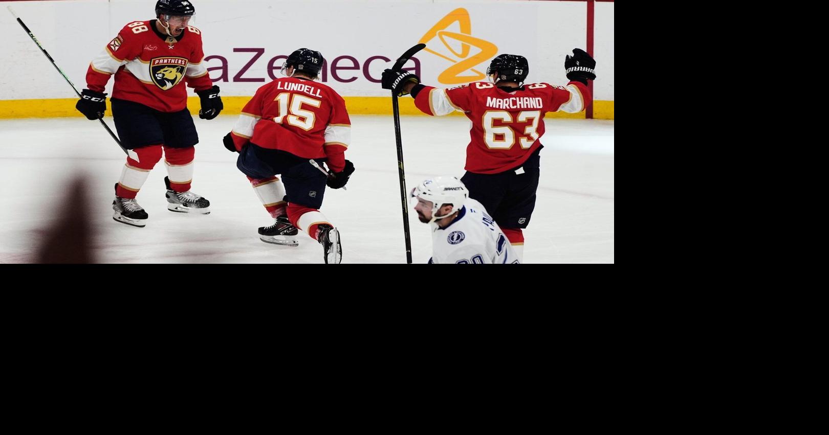 Panthers score twice in 11 seconds, beat Lightning 4-2 to take 3-1 ...