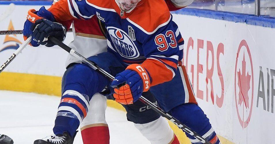 Ryan Nugent-Hopkins suits up for Oilers in Game 3 of Stanley Cup final