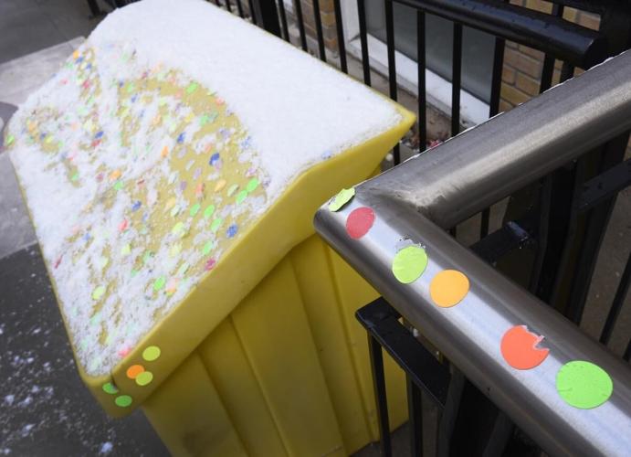 COVID screening stickers at St. Joe’s become a spontaneous display of art