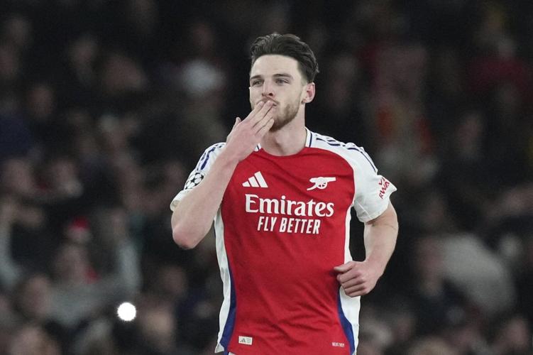 How Declan Rice defied Arsenal's set-piece coach to score sensational ...