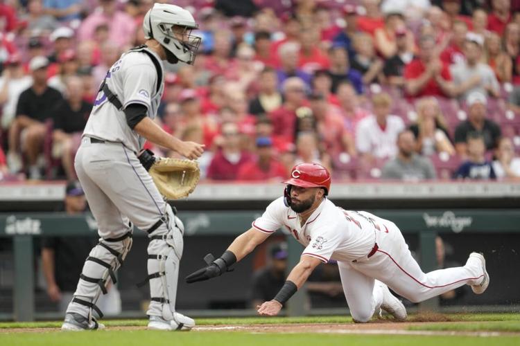 Will Benson's 3-run homer, 458-foot shot by rookie Rece Hinds lead Reds ...
