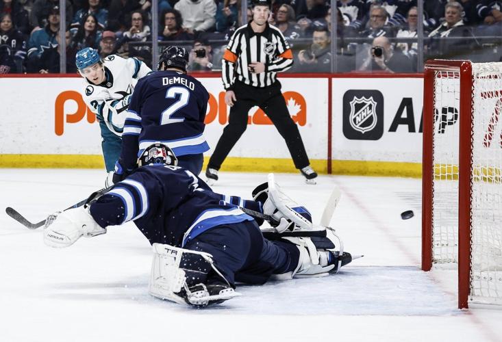Celebrini sets Sharks' points record in 6-1 season-ending win over Jets