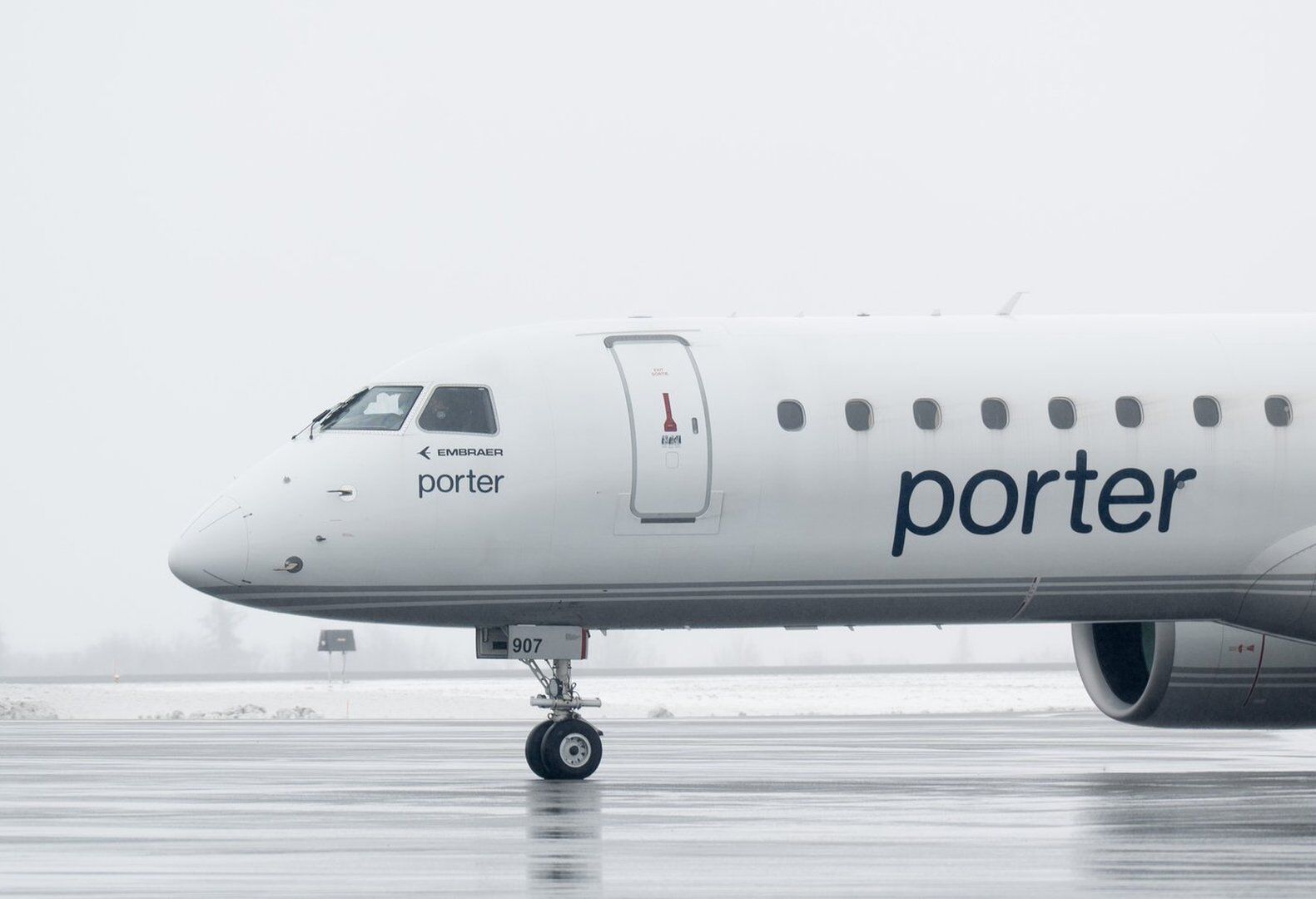 Porter Airlines aircraft slides on runway after landing in Halifax