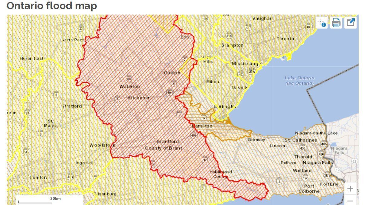 Brant County, Brantford and Six Nations under flood warning