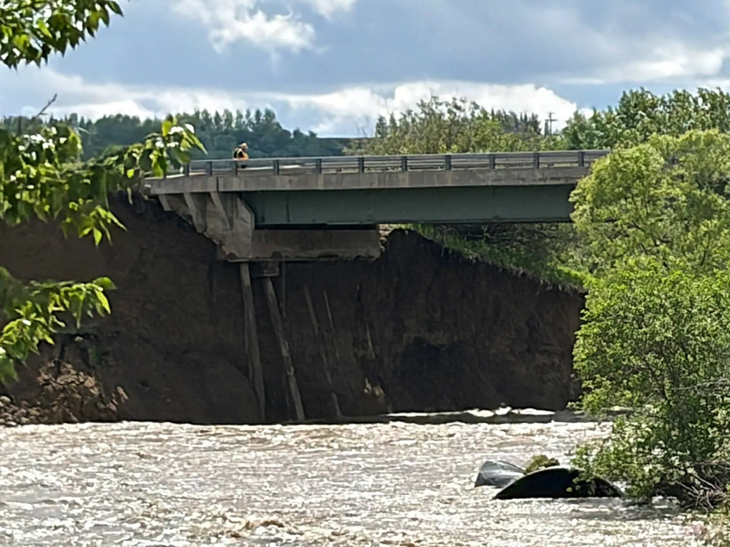 Highway 83 bridge closed due to flood damage