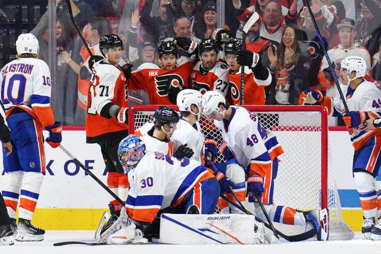 Trevor Zegras scores 2 goals and Flyers slip past Isles 4-3 in a shootout